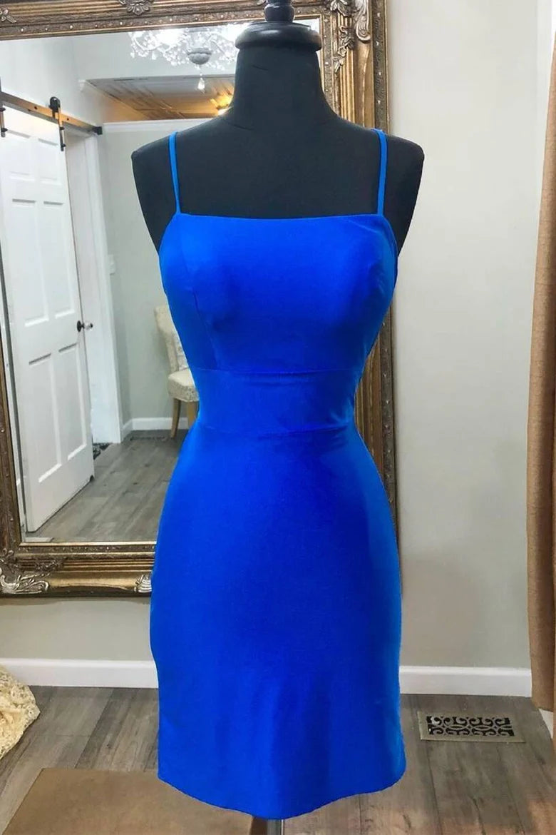 Tight Royal Blue Mini Party Dress – DingJi WeddingDress