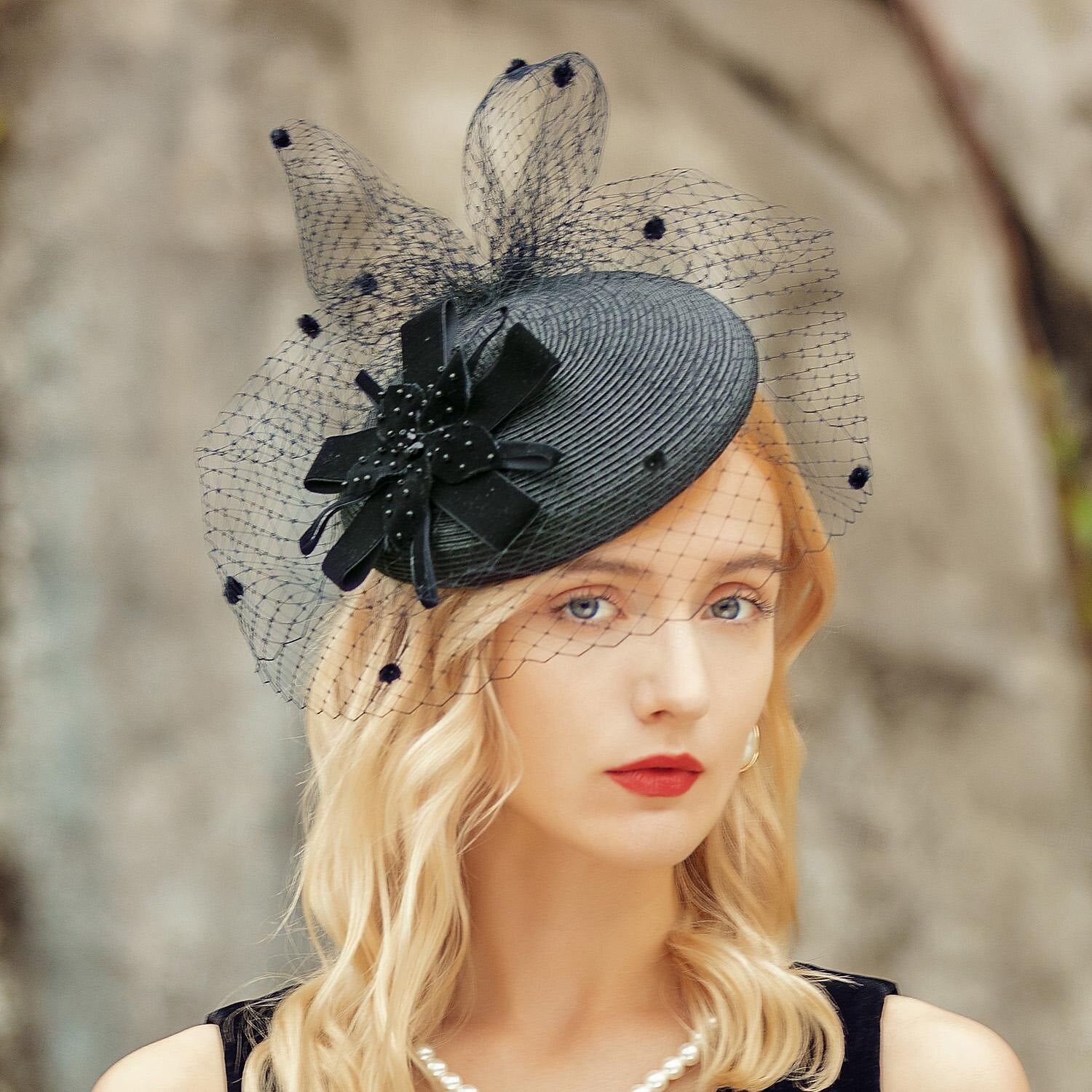 Hats Headwear Headdress Tulle Fiber Straw Hat Saucer Hat Veil Hat Wedd ...