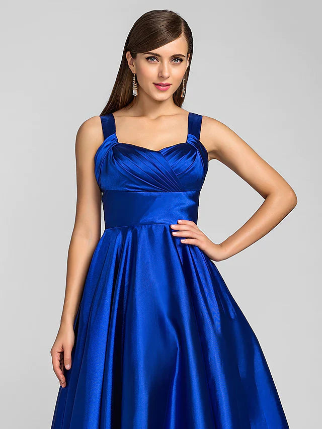 DingjiA-Line Minimalist Elegant Cocktail Party Wedding Party Dress Squ ...