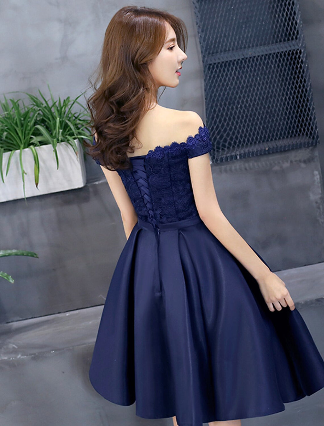 A-Line Elegant Floral Cocktail Party Prom Dress Off Shoulder Sleeveles ...