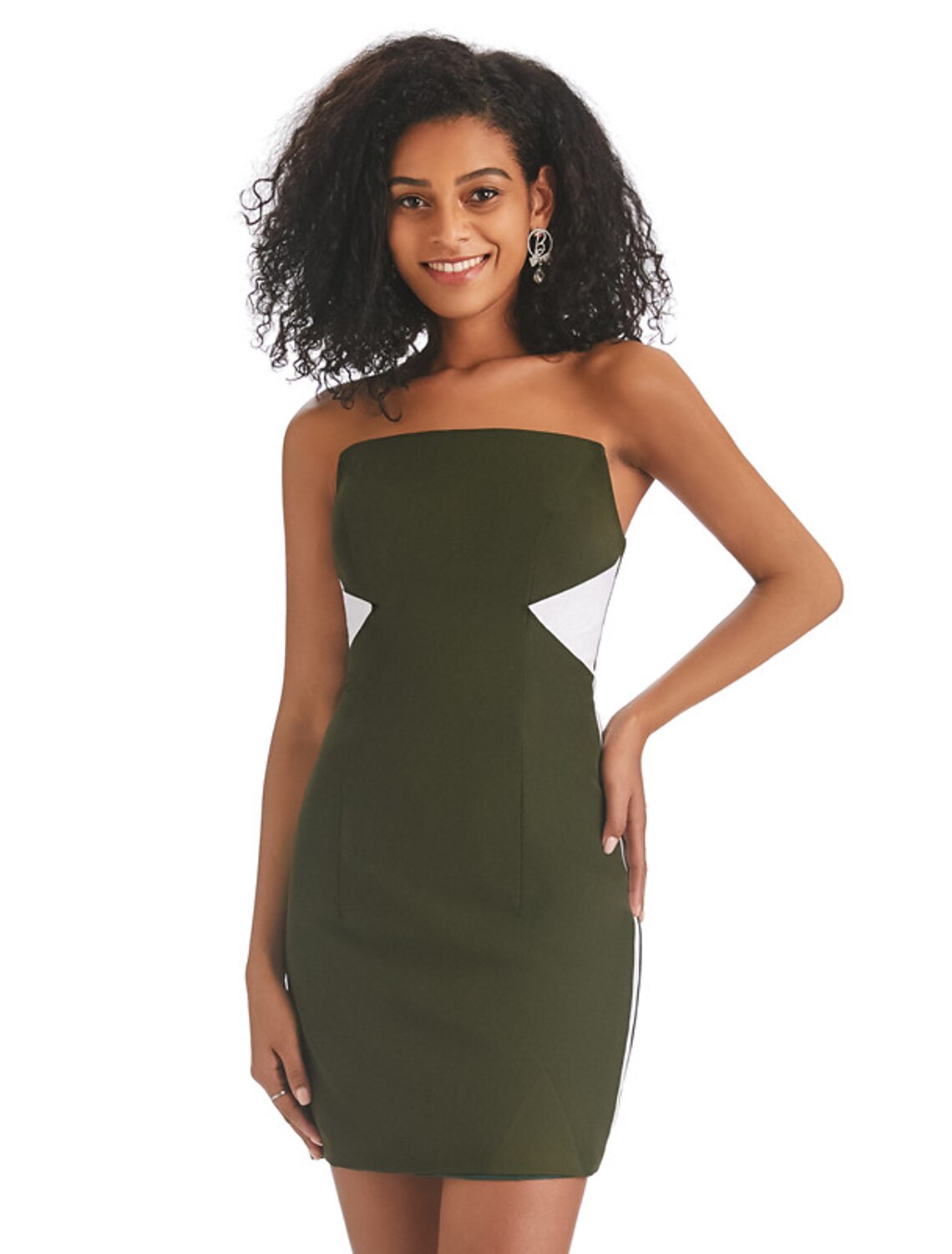Sheath / Column Homecoming Dresses Color Block Dress Graduation Short ...