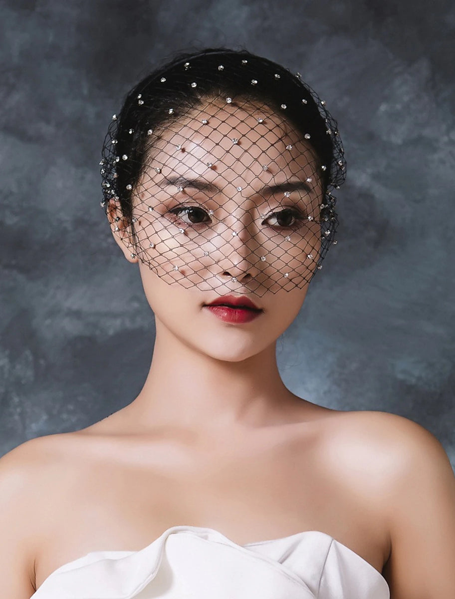 One-tier Stylish / European Style Wedding Veil Blusher Veils / Birdcag ...